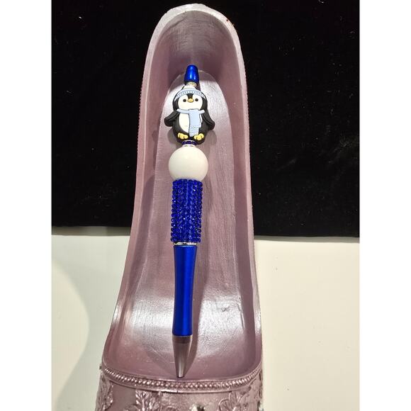 Source Unknown | Accents | Custom Beaded Bling Pretty Penguin Pen By ...